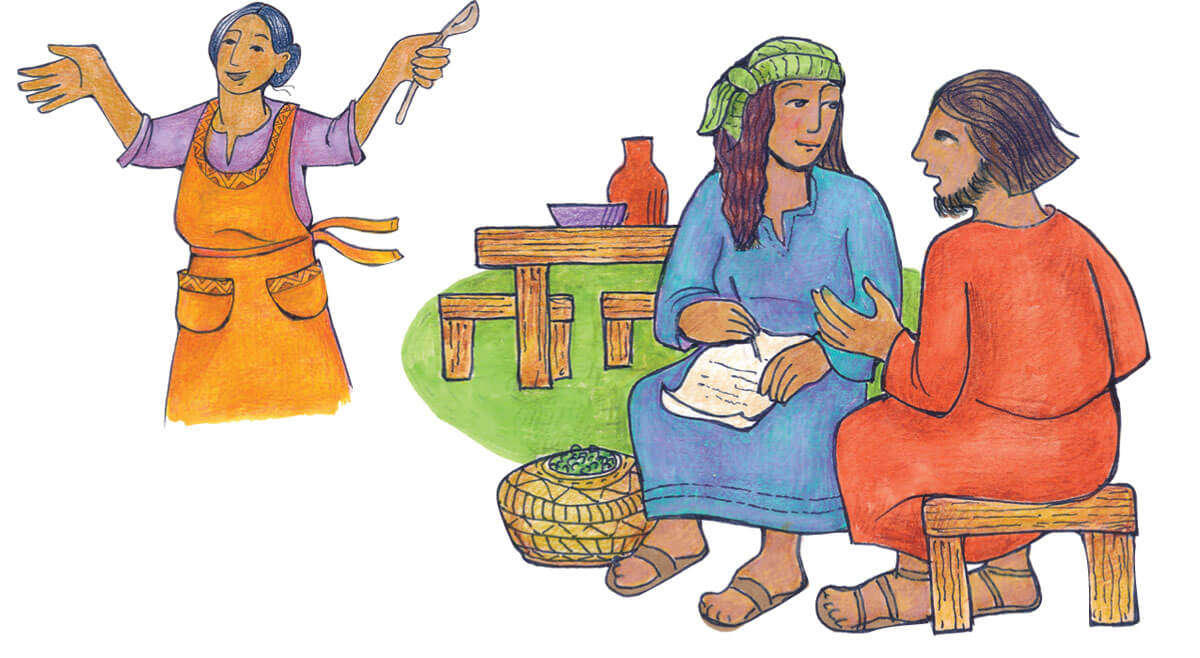 Martha welcomes Jesus to her home. – Good Ground Press